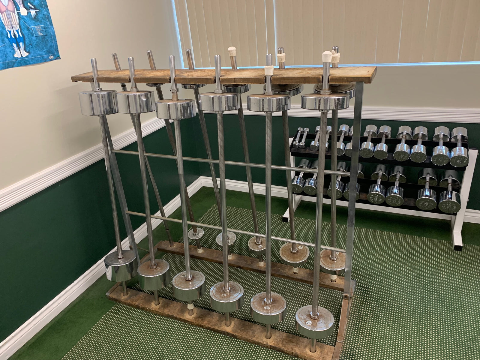 Used Chrome Barbell Set with Rack | Dotmar Fitness